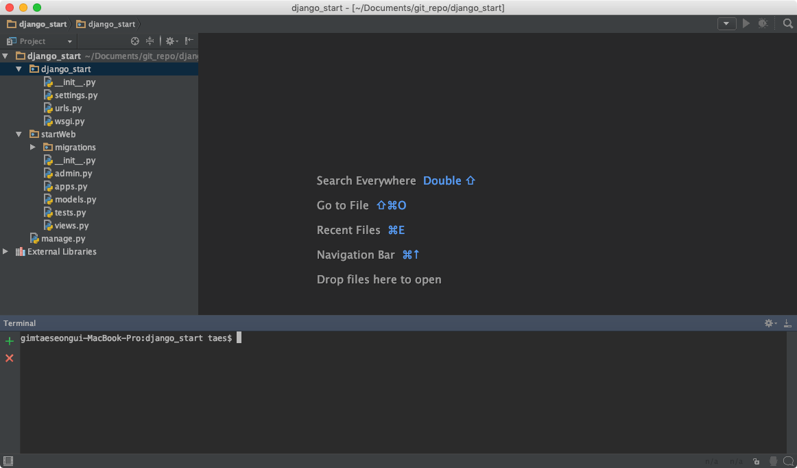 Pythondjango 웹프로젝트 시작하기