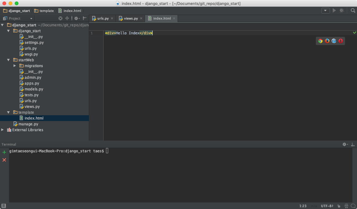 Python Django 웹프로젝트 시작하기